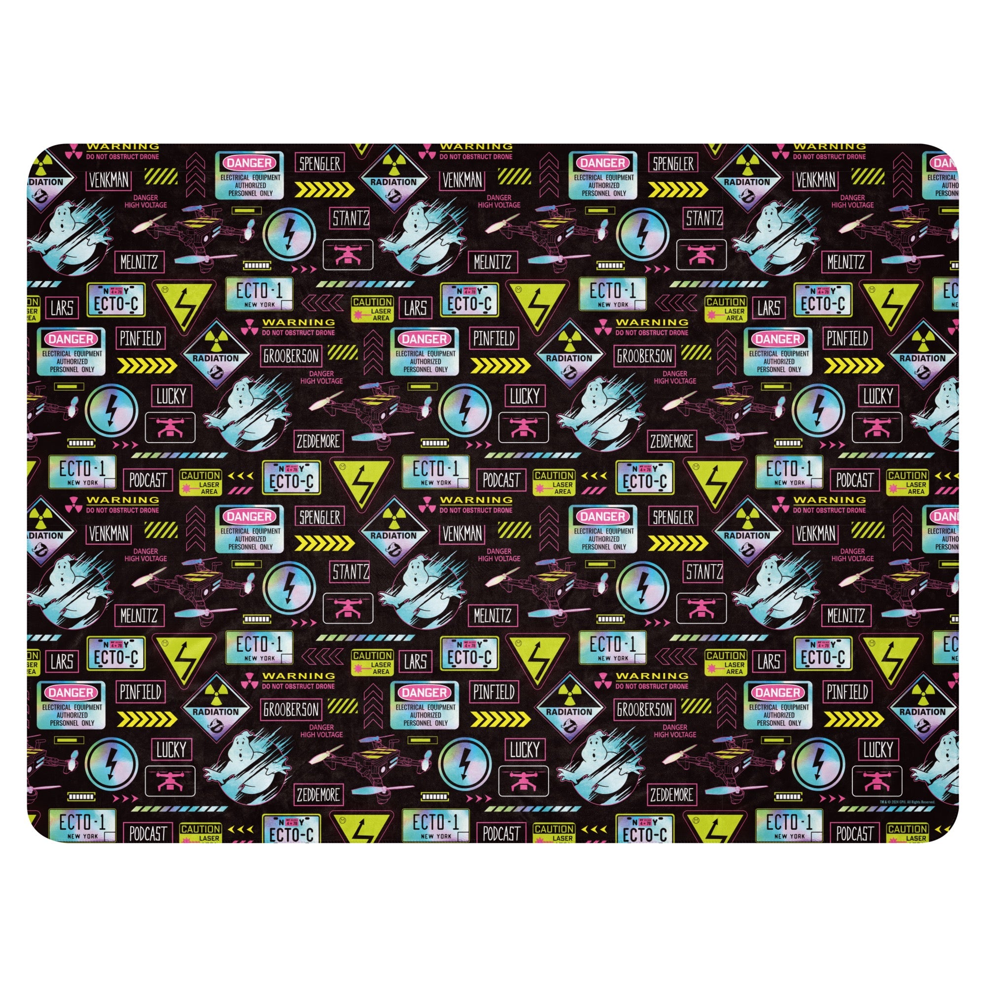 Ghostbusters Gadgets Pattern Sherpa Blanket