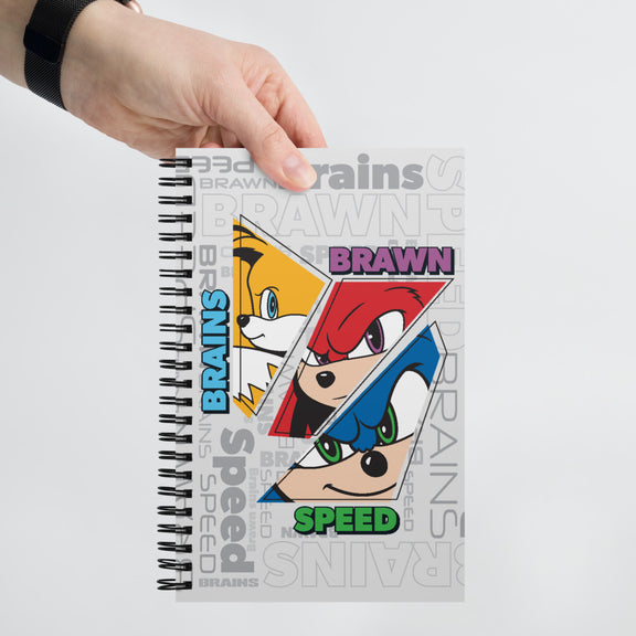 Sonic the Hedgehog 3 Brains, Brawn, Speed Spiral Notebook